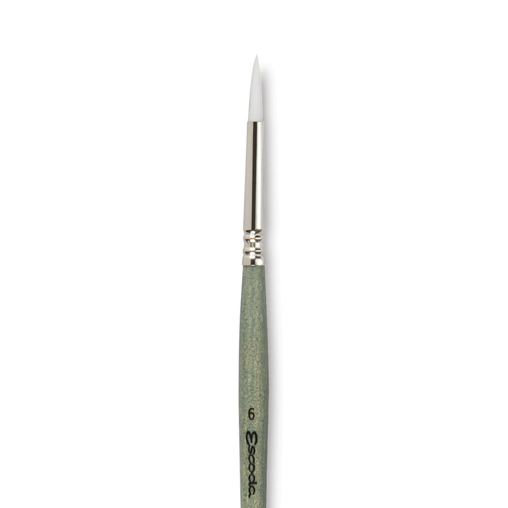 Escoda Perla Toray White Synthetic Brush - Round, Short Handle, Size 6 ...