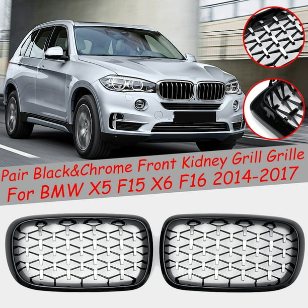 Pair Diamond Style Front Kidney Grill Grille For BMW X5 F15 X6 F16 2014 ...
