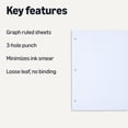 Loose Leaf Paper, Graph Ruled Paper, 3 Hole Punched, 100 Sheets, 11" x ...