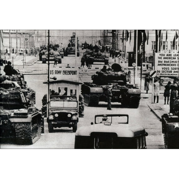 24"x36" Gallery Poster, US Army tanks face Soviet armor, Checkpoint ...
