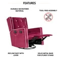 Naomi Home Odelia Swivel Rocker Recliner, Deep Purple, Plush, Manual ...