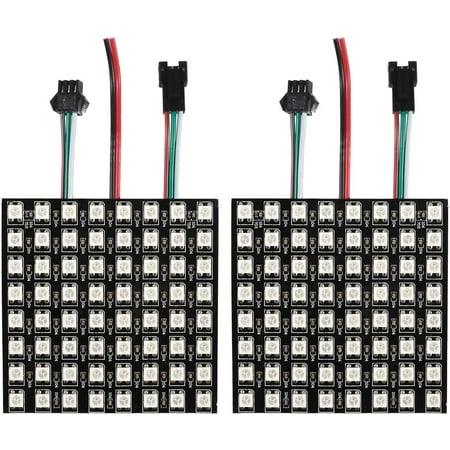 uertd 2pcs 8x8 RGB LED Flexible WS2812B 5050 Matrix Dream Color ...