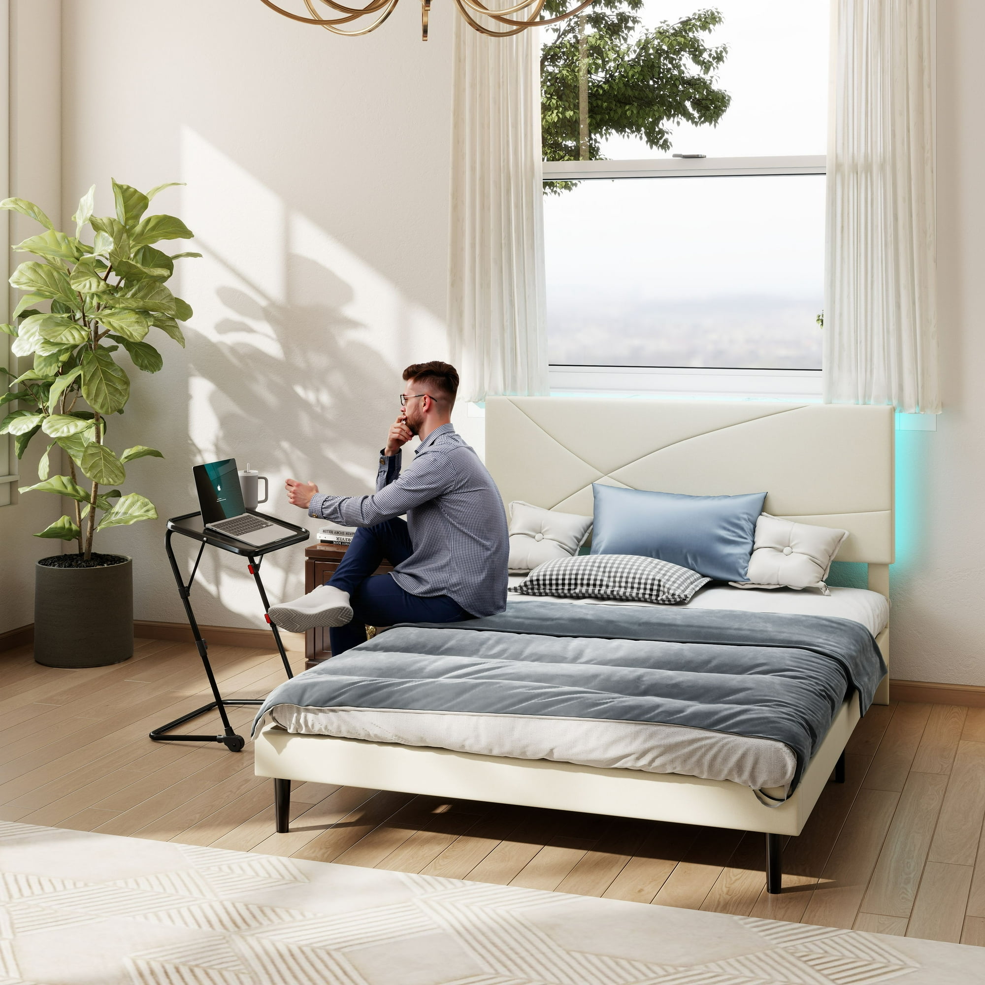 Click here for Homy Casa Queen Platform Bed With Compact Folding... prices