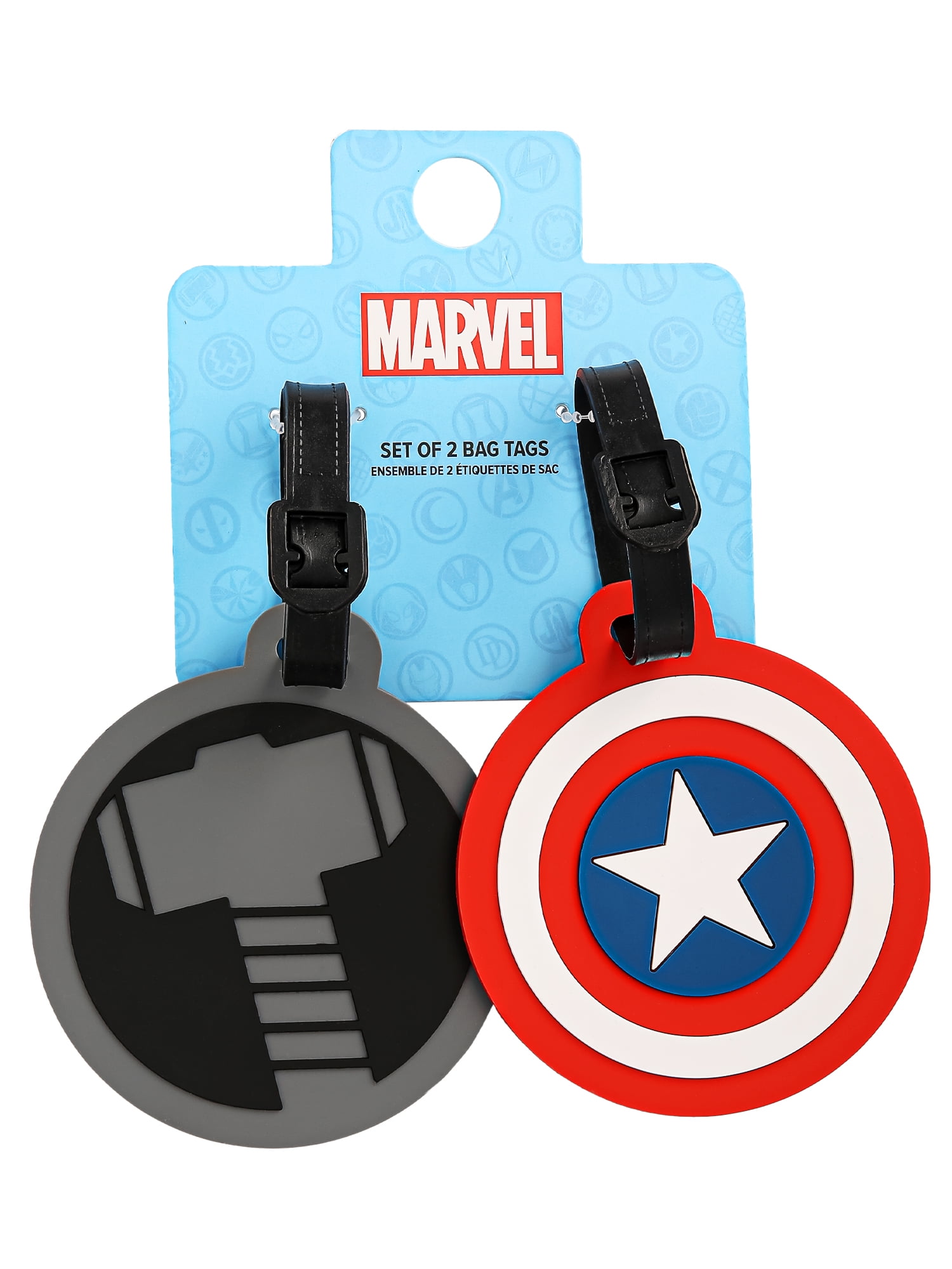 Captain America Shield & Thor Hammer Multi-Color Luggage Tag 2pc Set ...