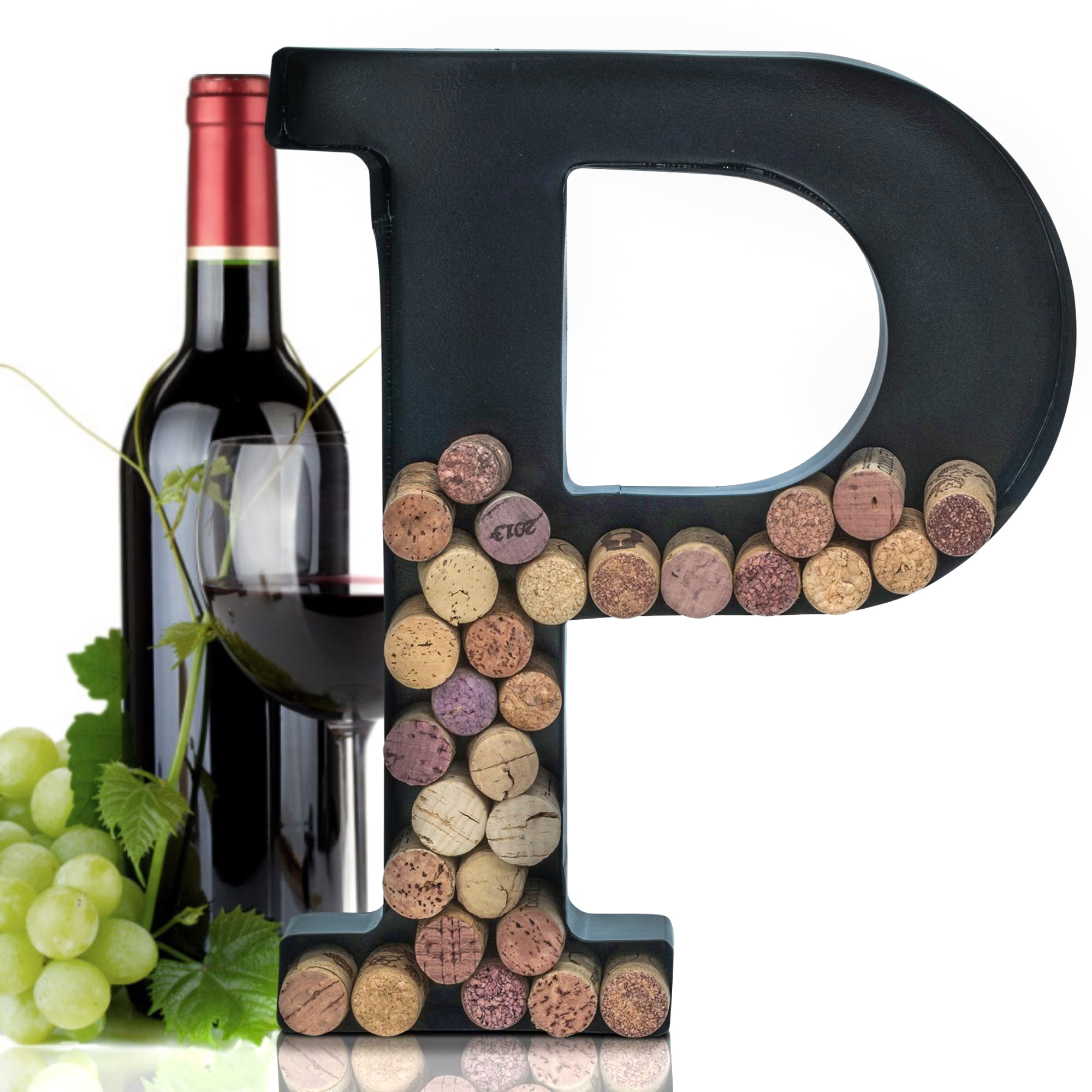 Made Easy Kit Metal Letter Wine Cork Savers Monogram w/ Free Wall Mount ...
