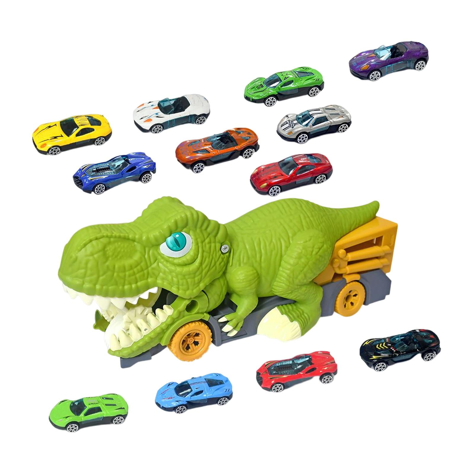 Dinosaur Devouring Car Carrier Truck Dinosaur for Birthday Gift with 12 ...