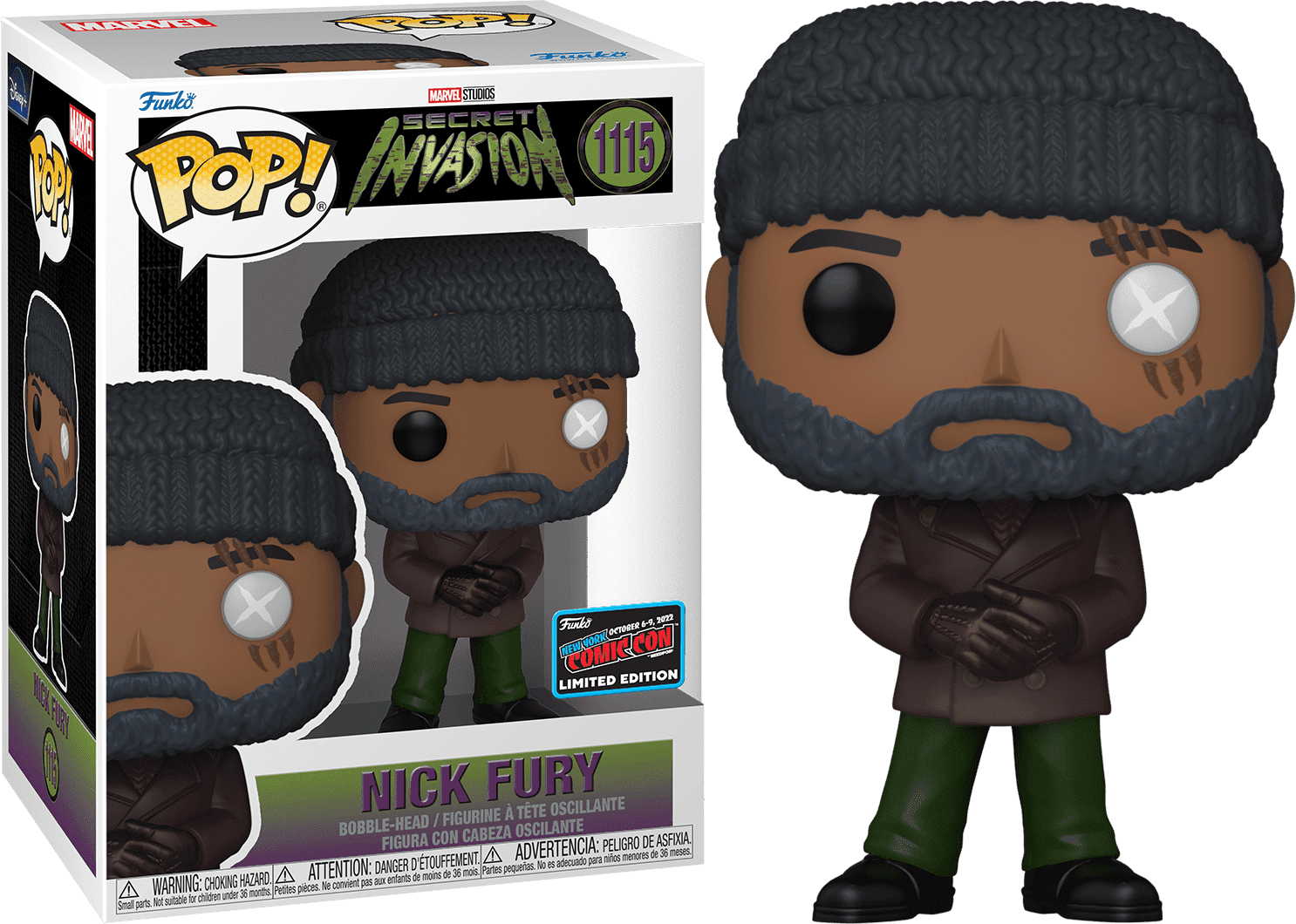 Funko POP! Marvel Secret Invasion Nick Fury #1115 NYCC 2022 Limited ...