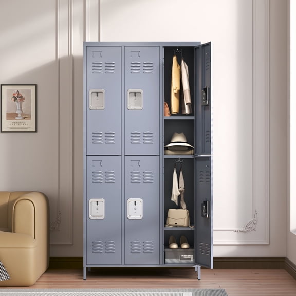 AUHUP Metal Locker for Employees with Hooks, Industrial Steel Storage ...