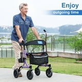 WalkMate Rollator Walker for Seniors with Cup Holder, Upgraded Thumb ...