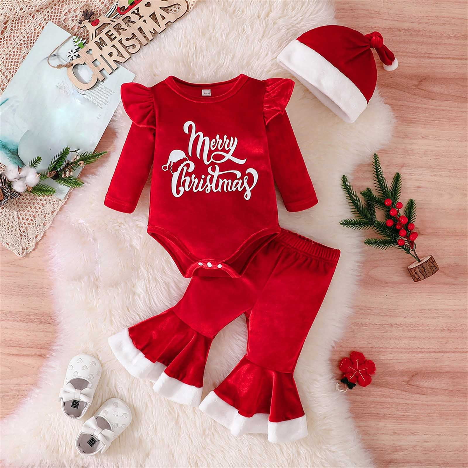 Click here for Faiwad 3pcs Baby Girs Christmas Outfits Infant Vel... prices