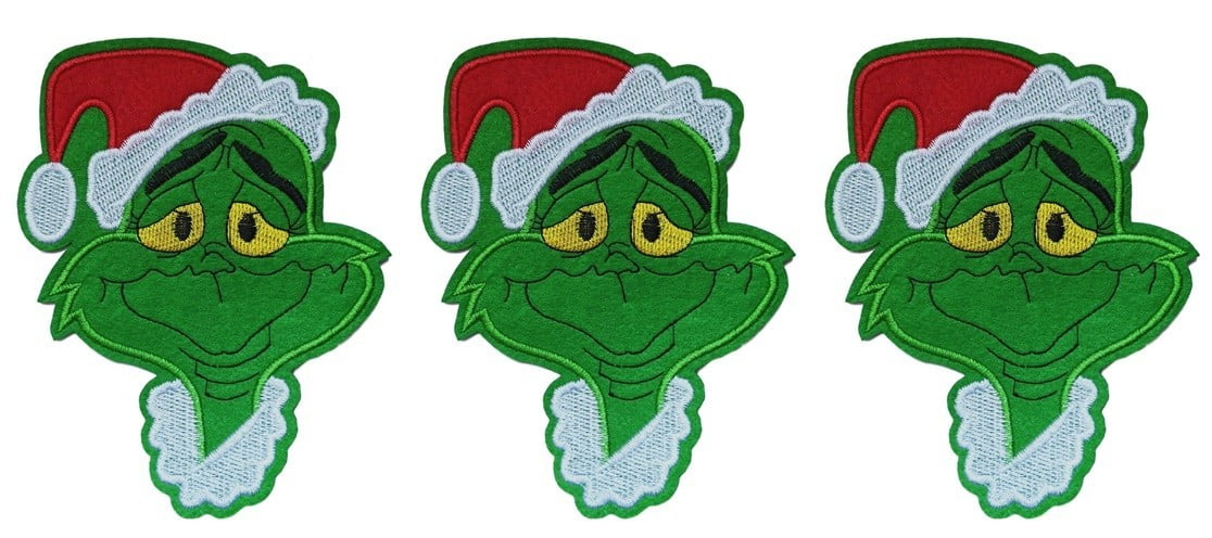 The Grinch Cartoon Character 3.75 Inches Tall Embroidered Iron On Patch ...