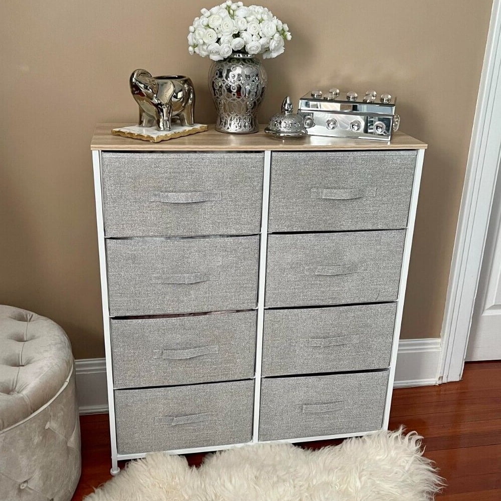 Stand Dresser with 8 Drawers, Wide Chest Storage Tower and Clothes ...