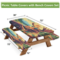 ADECORIVY Funny Moose Car Picnic Table Cover with Bench Covers ...