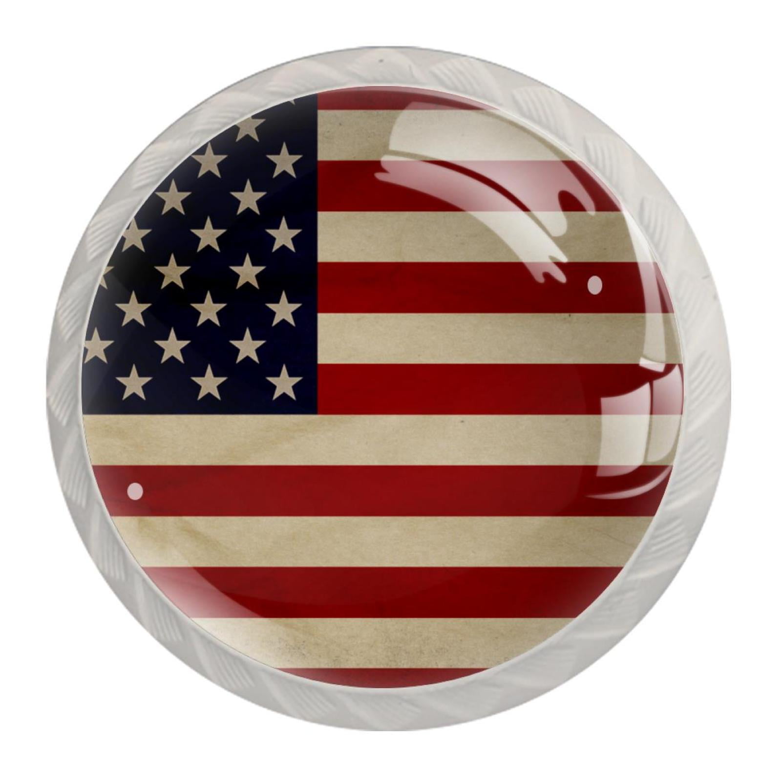 4 Pcs Retro American Flag Knobs for Kitchen Cabinet Cupboard Dresser ...