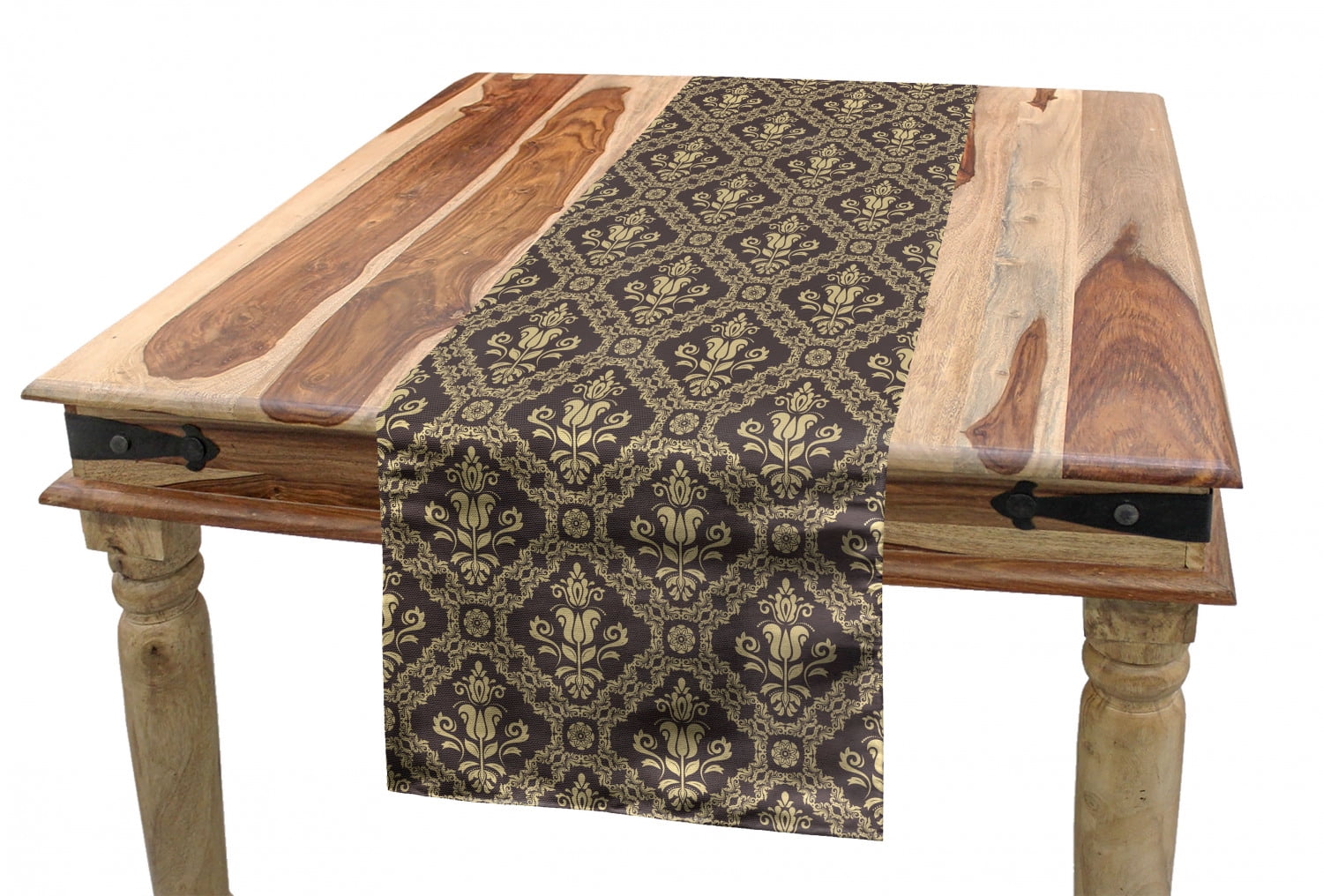 Vintage Table Runner, Medieval Victorian Rococo Baroque Style Damask ...