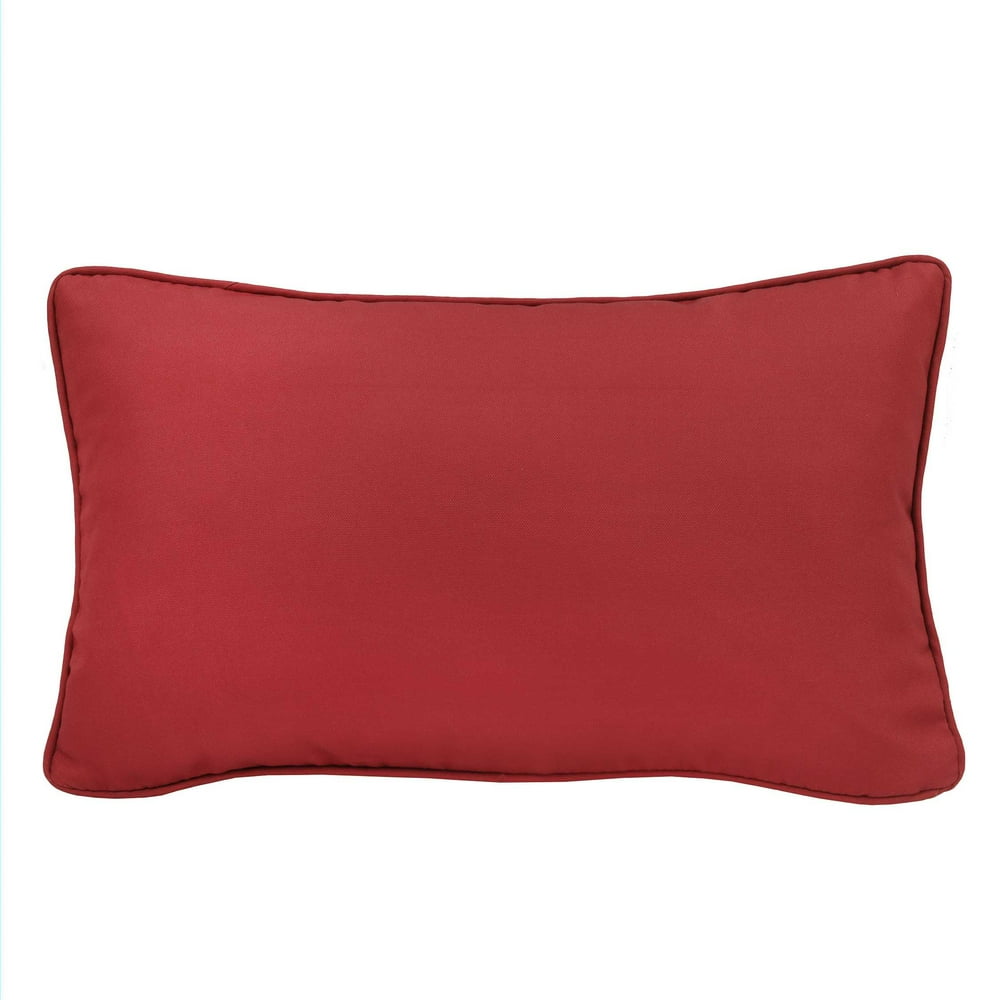 Outdoor Decor Ruby Red Lumbar Pillow, Red, 12W x 20D x 6H - Walmart.com ...