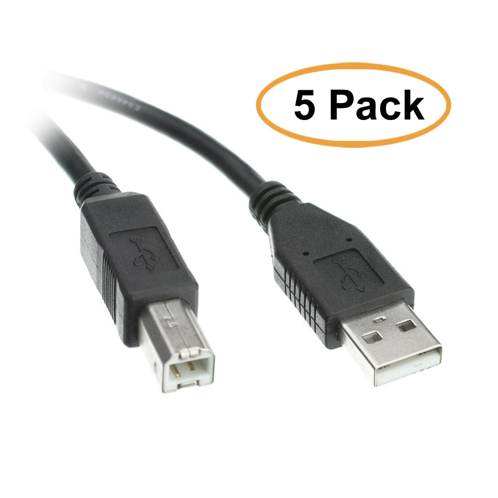 C&E USB 2.0 Printer/Device Cable, Black, Type A Male to Type B Male, 10 ...