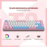 T8 Wired 68 Keys Mechanical Gaming Keyboard with Coiled Cable RGB ...