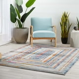Well Woven Merle Light Blue Multicolor Area Rug 7'10" x 9'10" Geometric ...