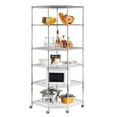 SamyoHome 6-Layer Movable Corner Shelf with wheels Silver - Walmart.com