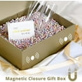 13.8x9x4.3 Inch Gold Magnetic Gift Box With Ribbon for Wedding Holiday ...
