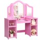 Costway Vanity Table Set Makeup Dressing Kids Girls Study Table Tri ...