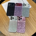 Bling Glitter Diamond Grid Back Camera Protect Phone Case for iPhone ...
