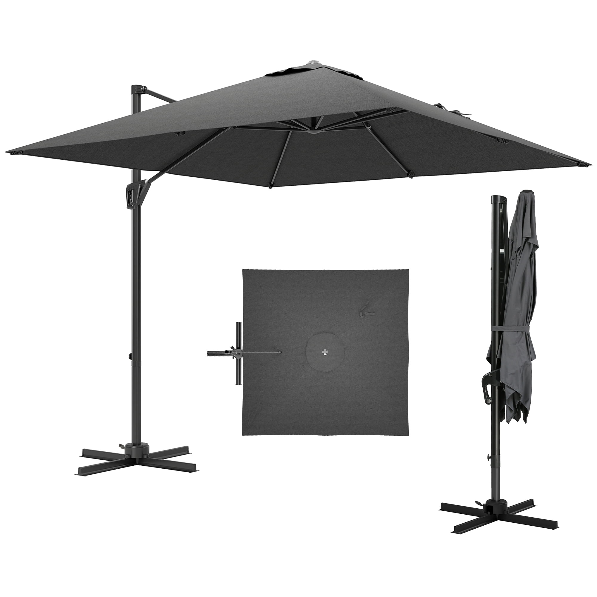 Click here for Outsunny 8x8 Square Patio Hanging Offset Umbrella... prices