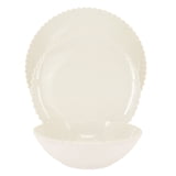 Martha Stewart Beaded Melamine 12-Piece Dinnerware Set - Cream ...