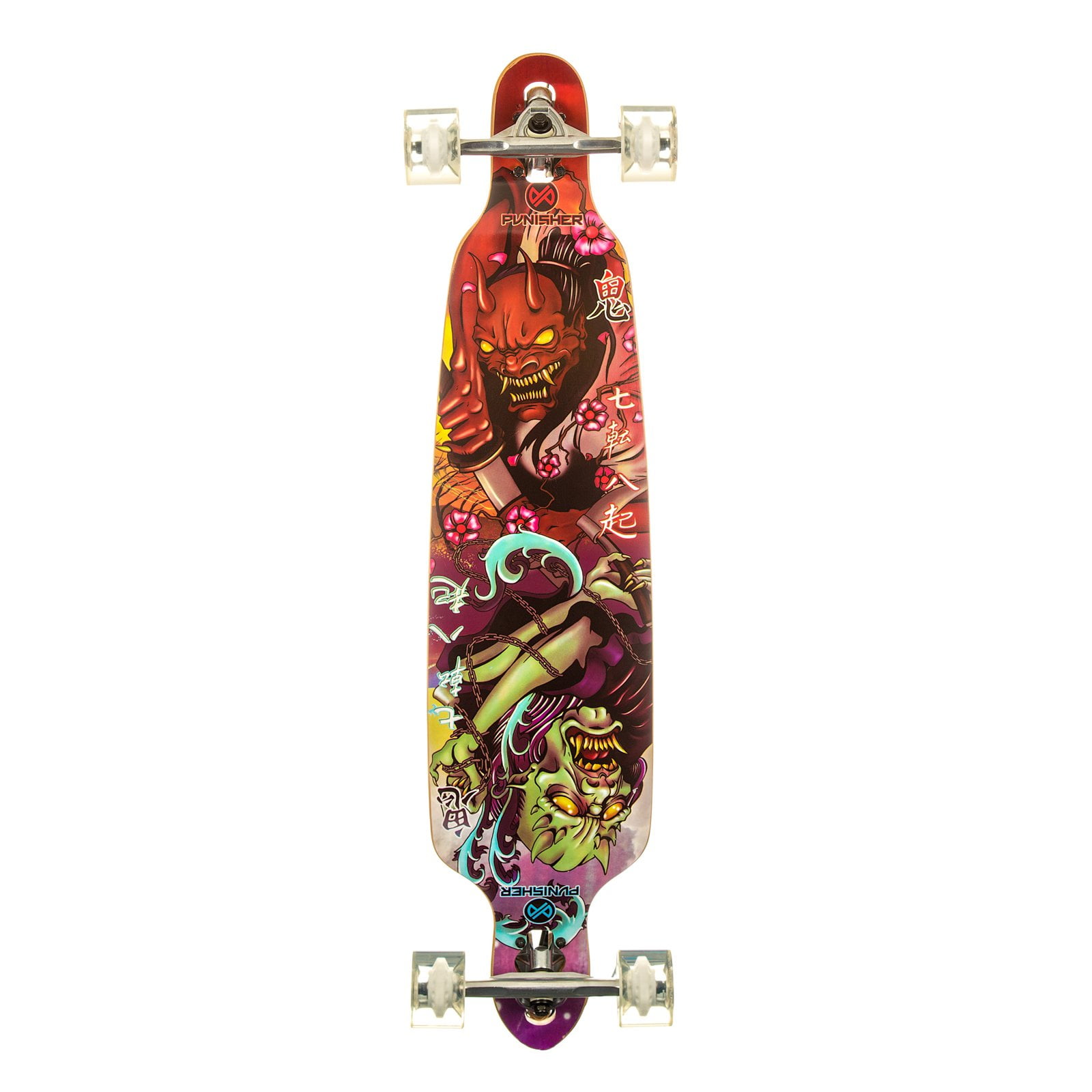 Punisher Skateboards Oni 40" Longboard, Double Kick with Drop Down Deck ...