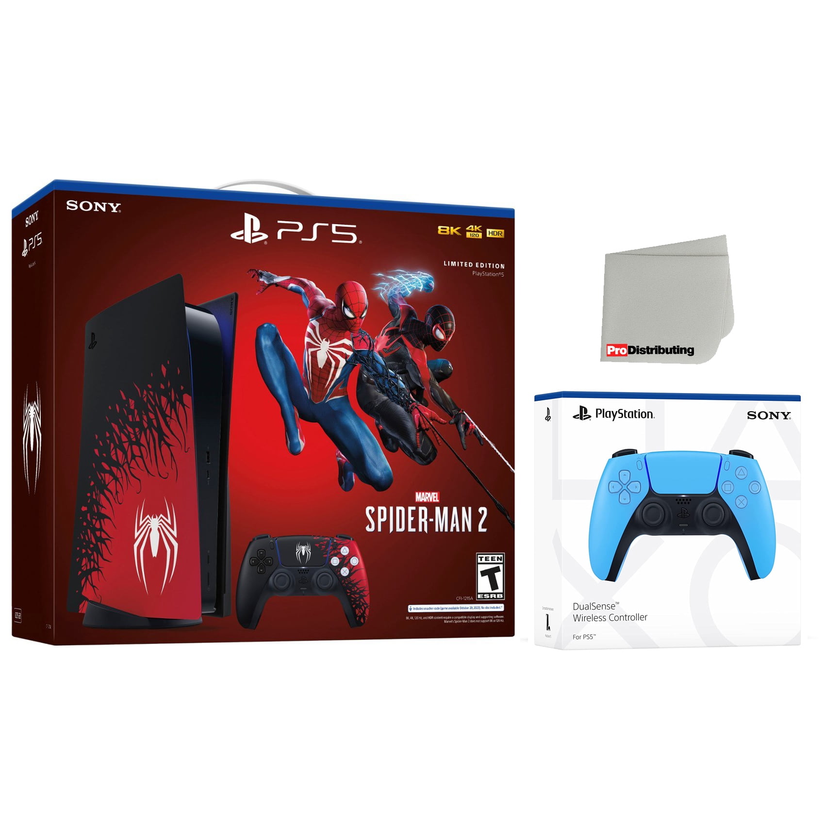 Sony PlayStation 5 Disc Marvel’s Spider-Man 2 Bundle with Extra Blue ...