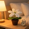 1PC Purple Minibee Hand Crocheted Artificial Lily Potted Fake Plant ...