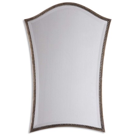 30" Antiqued Bronze Rope Twist Trim Metal Framed Beveled Arch Wall ...