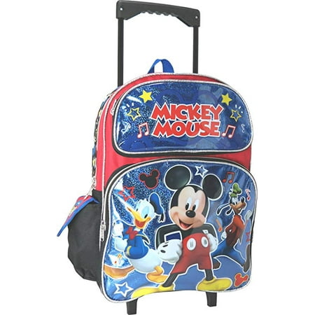 Large Rolling Backpack - Disney - Mickey Mouse Shiny Blue Group 002152 ...