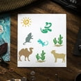 Desert Animals Stencil 11.8x11.8 inch Lizard Snake Cactus Drawing ...