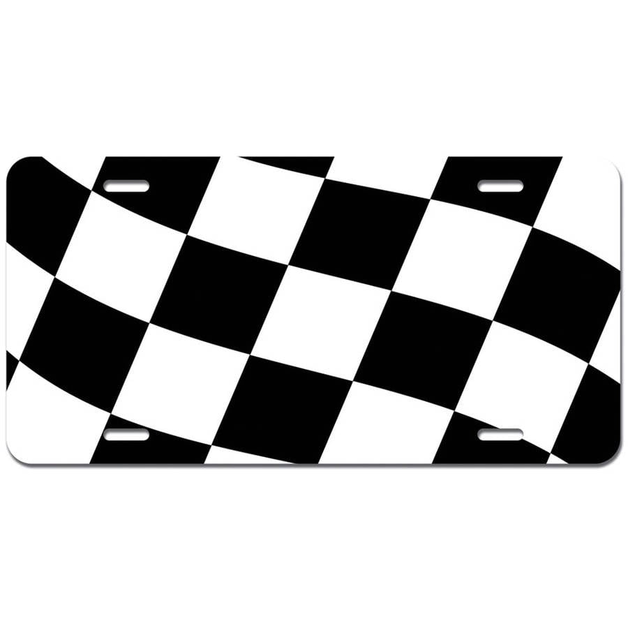 Checkered Racing Flag Novelty Metal Vanity License Tag Plate - Walmart.com
