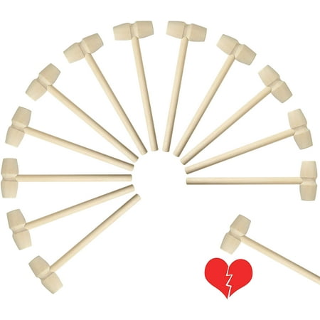 50 Pcs Mini Wooden Hammers for Breakable Chocolate Bulk, Natural Wood ...