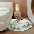 Forest 7' Round Rug for Living Room Conversation Area, Fantasy ...