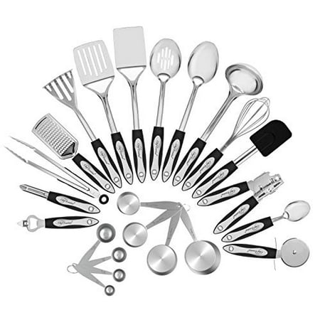 Chef Essential 23-Pc Stainless Steel Kitchen Utensil Set, Nonstick ...