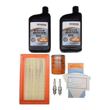 Generac Full Synthetic 5W-30 Oil Change Kit with 2 Quarts Oil, Filter ...