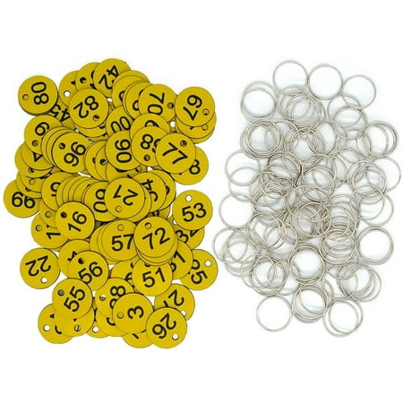 StayMax ID Number Tags Key Tags with Key Rings Yellow (1-100) | Walmart ...