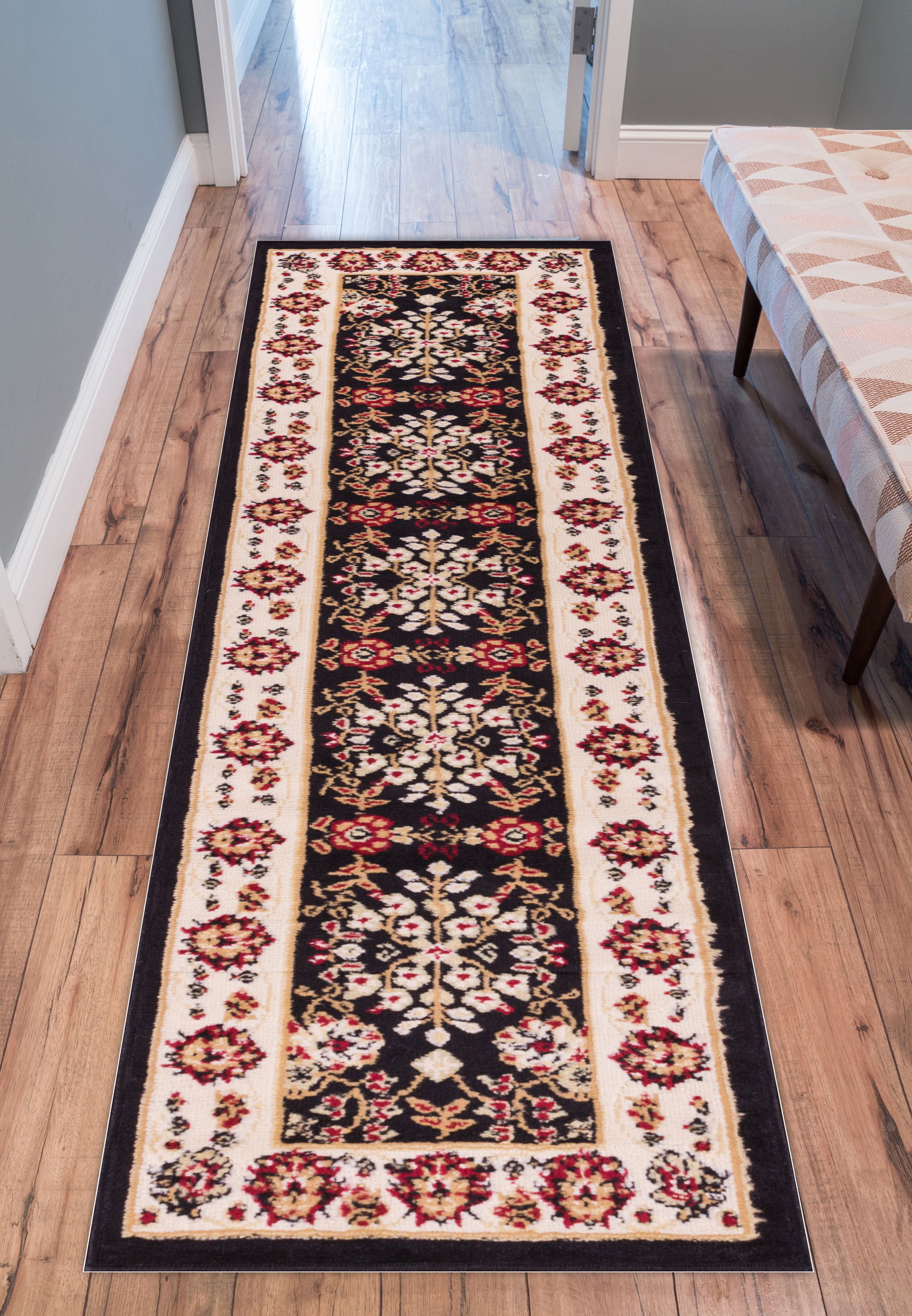 Well Woven Miami Bijar Classic Traditional Black Runner Rug - Walmart.com