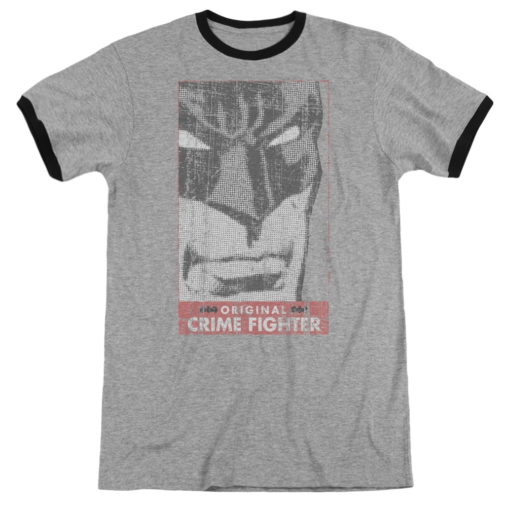Batman Orginal Crime Fighter Adult Ringer Heather Black - Walmart.com