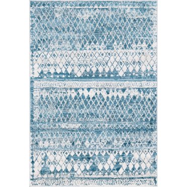 Rugs.Com Leipzig Collection Area Rug ‚Äì 4' x 6' Blue Low-Pile Rug ...