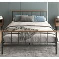PAPROOS Full Size Metal Platform Bed, Full Bed Frame with Headboard and ...
