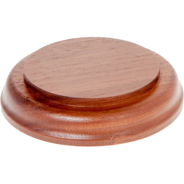 Plymor Solid Walnut Round Wood Display Base with Ogee Edge, 3.75" W x 3 ...