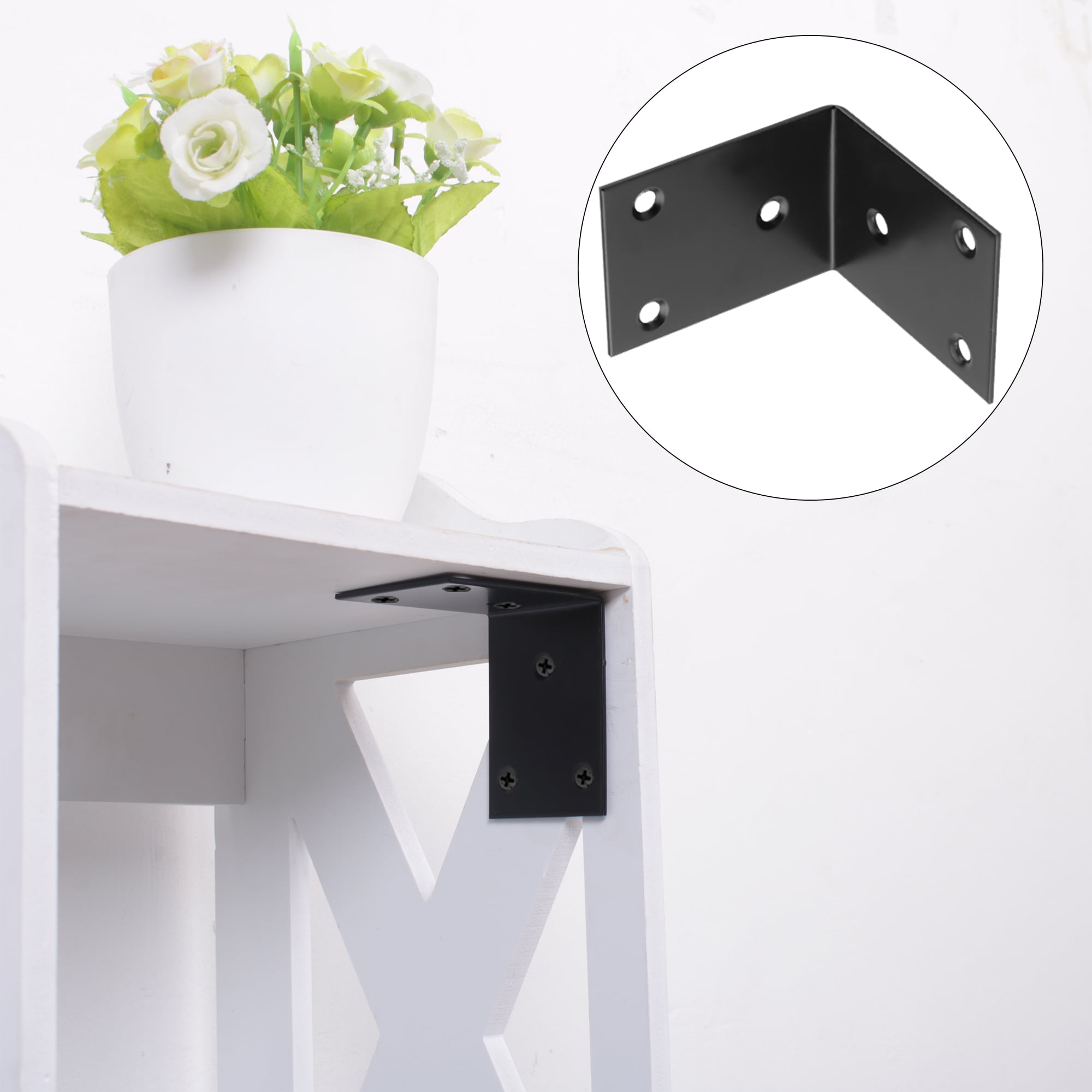 Uxcell 65x65mm Stainless Steel Right Angle Bracket Corner Joint With