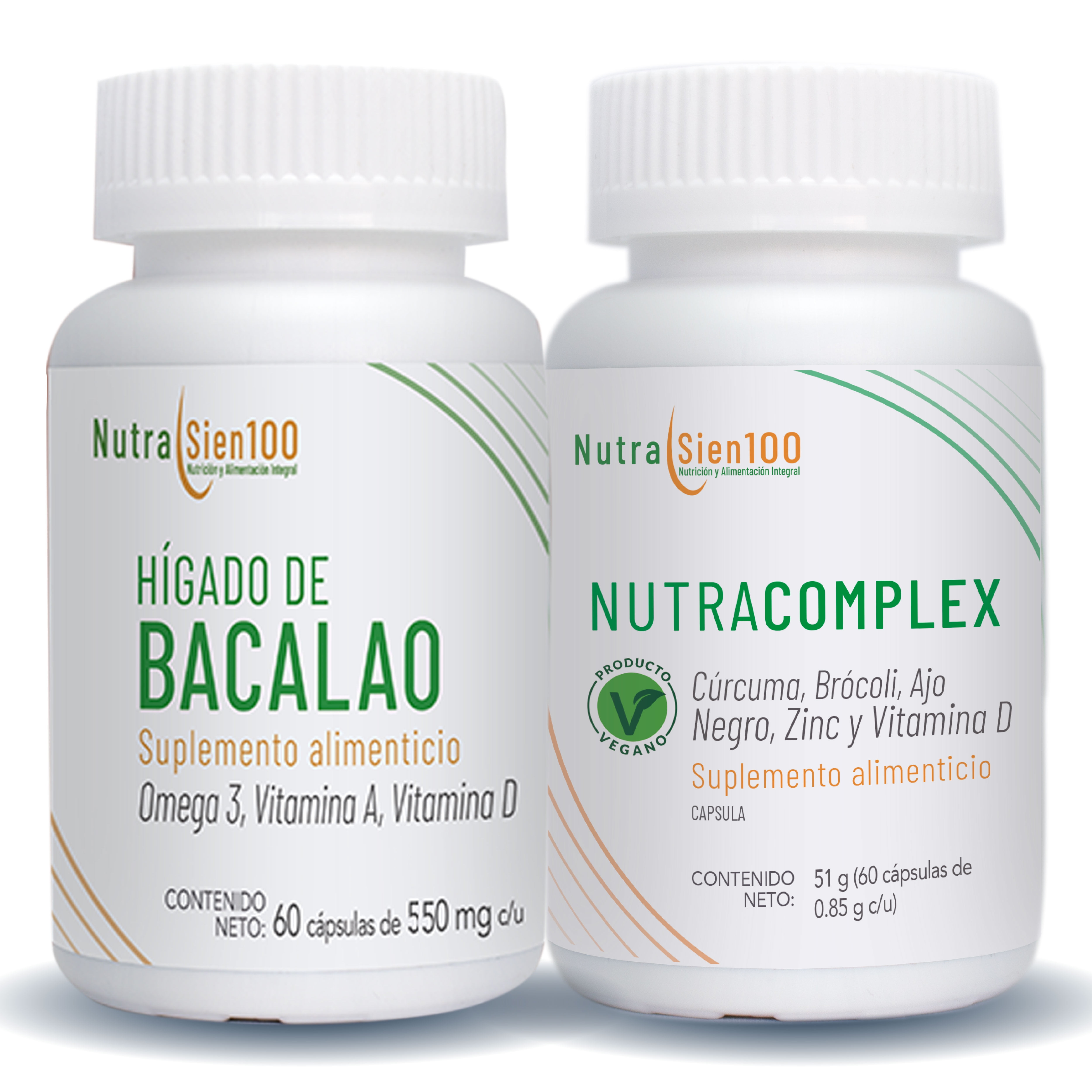Hígado de bacalao en cápsulas Nutrasien100 2 botes de 60 cápsulas cada ...