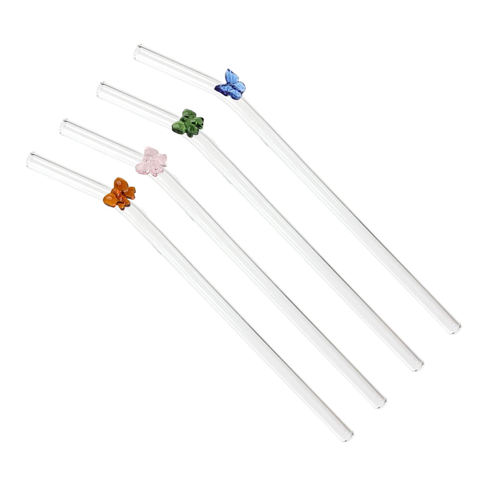 Click here for Elodie 4x Bent Glass Straws Clear Straws Cute Deco... prices