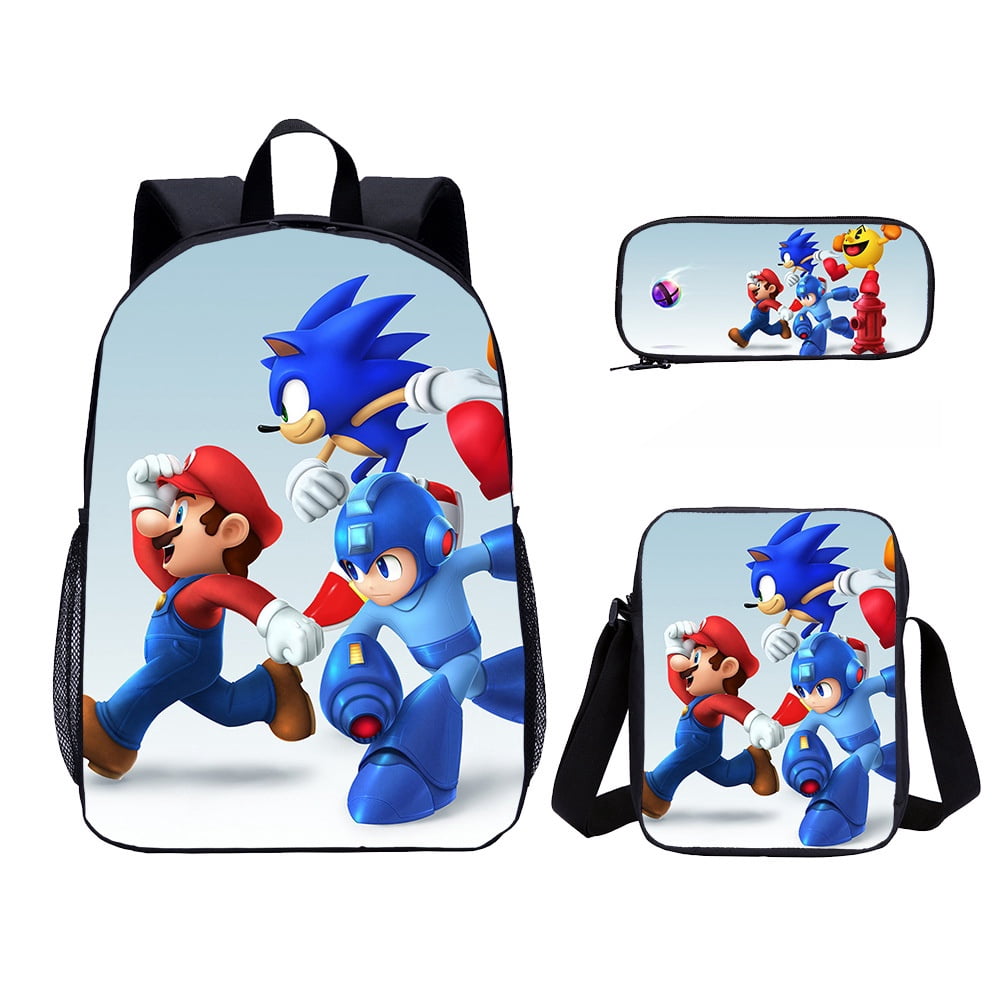 Anime Mario VS Sonic estudiante mochila una variedad de opciones bolsa ...